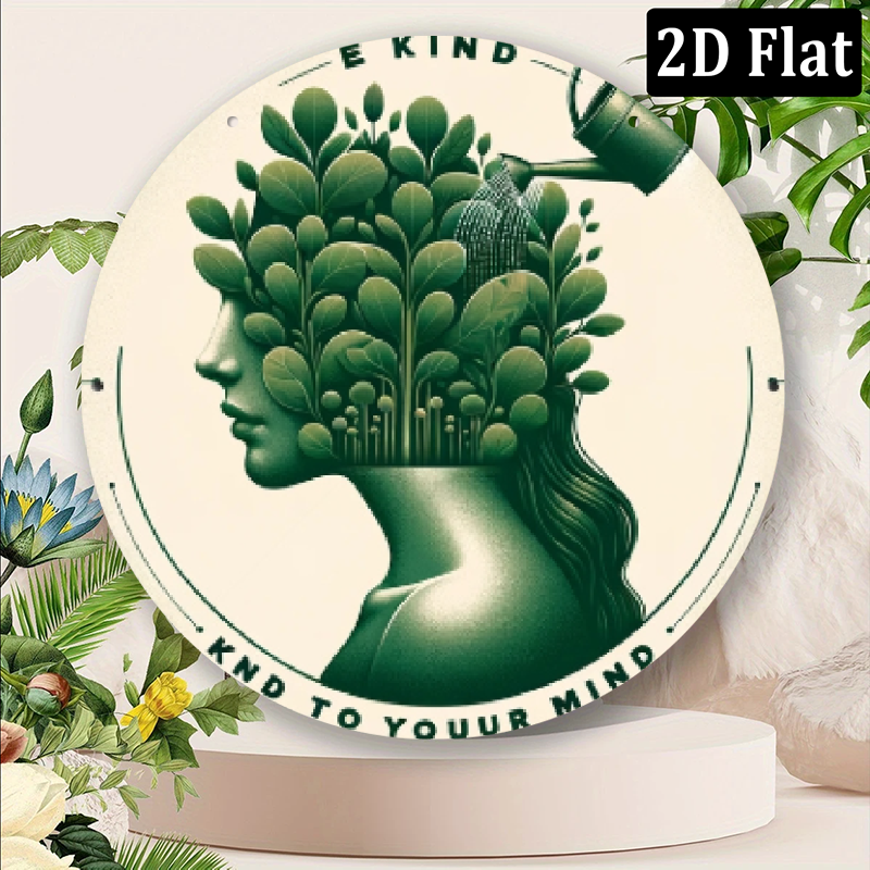2D Flat Room Decor 1pc, Be Kind Round Aluminum Metal Wall Art, 8x8 ...