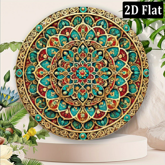 2D Flat, Room Decor Moroccan Mosaic Pattern Vintage Metal Wall Art, 8 ...
