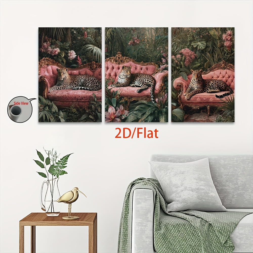 2D Flat Set of Three Pieces, Two-Dimensional Flat Canvas Prints Without ...