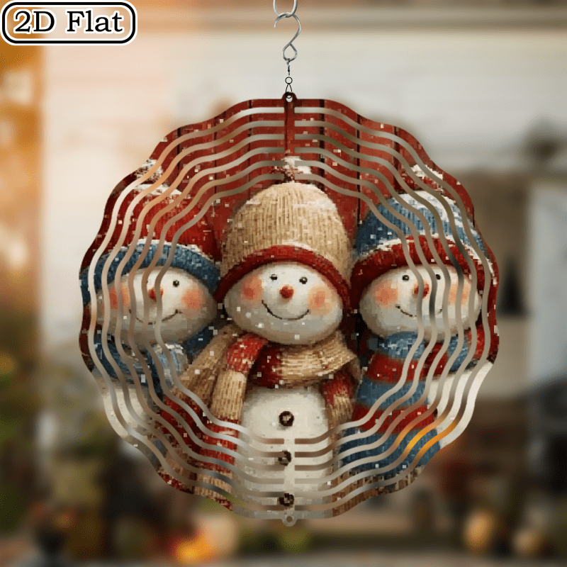 2D Flat, Snowman Wind Chime - 2D Hanging Kinetic Sculpture Classic ...