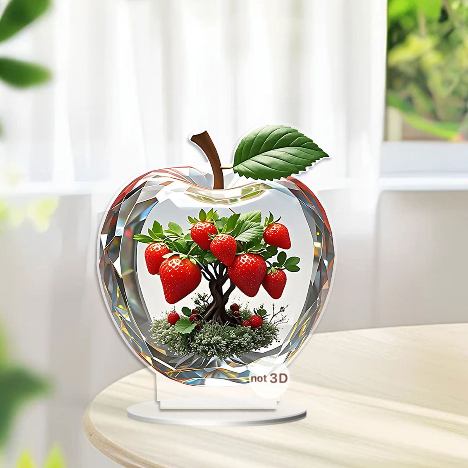 2D Flat Strawberry Acrylic Ornament - Vibrant Durable Lightweight Fade ...
