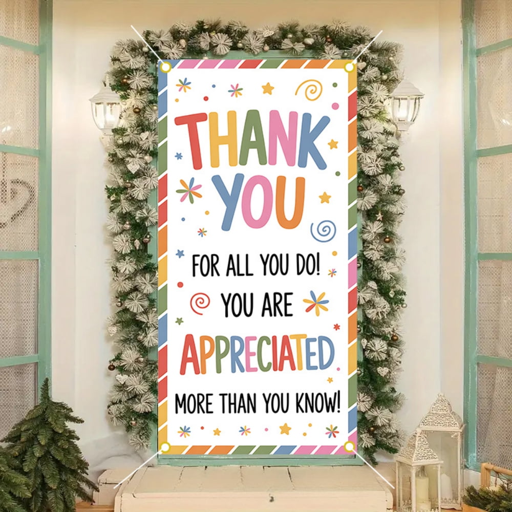 2D Flat Style Colorful Banner Design "Thank You" Theme Peach Skin ...