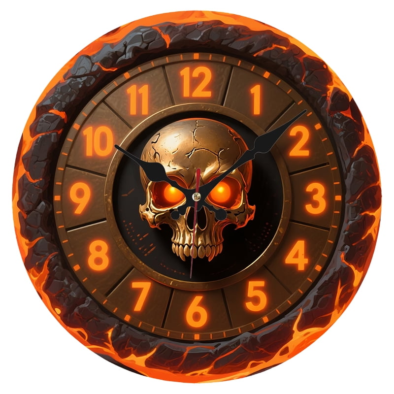 2D Flat Unique Decorative Wall Clock With Fiery Design And LED ...