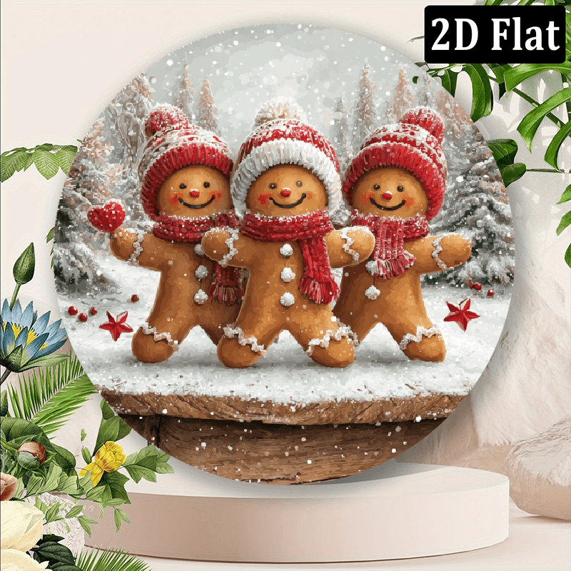 2D Flat, Victorian Gingerbread Christmas Wall Art - 8x8 Inch Aluminum ...