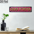 2D Flat - A Vintage Aluminum Sign Featuring a Golden Retriever on a ...