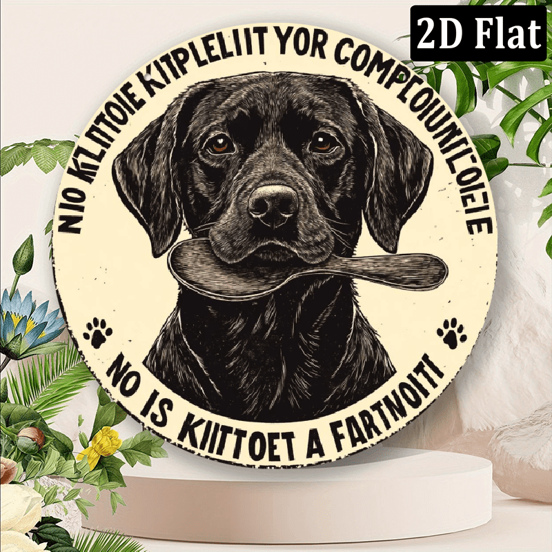 2D Flat Vintage Black Lab Metal Wall Art Sign - Waterproof Dustproof ...