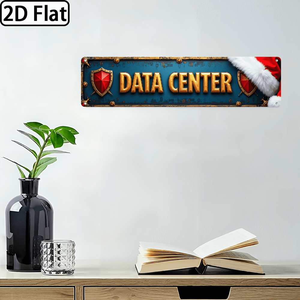 2D Flat,Vintage DATA CENTER Metal Wall Sign - 4x16inch16x4inch Rustic ...