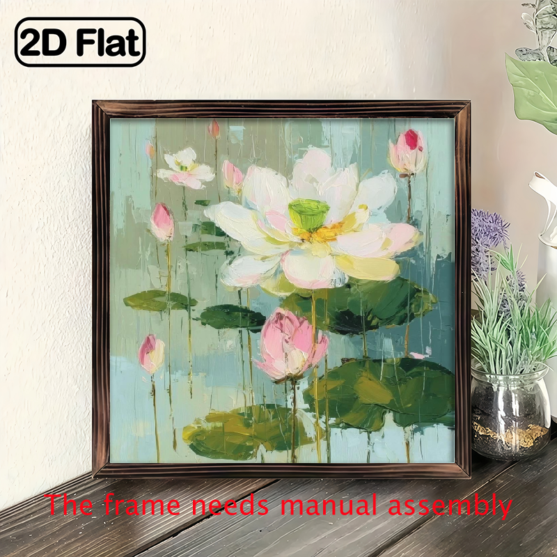 2D Flat, Vintage Floral Wall Pediment - for Lotus Flowers Greenery ...