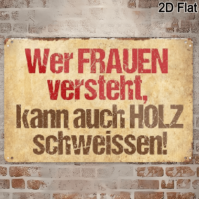 2D Flat Vintage German Text Metal Wall Art Sign - "Who Understands Can ...