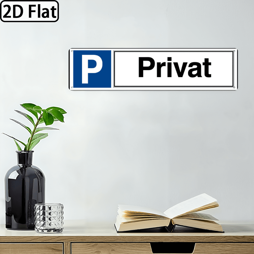 2D Flat - Vintage Metal Parking Sign - 4x16 Durable Iron Wall Decor ...