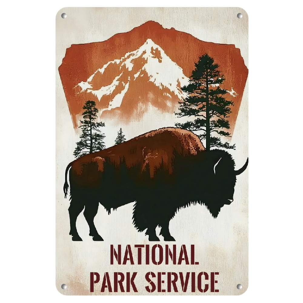 [2D Flat]Vintage National Park Service Metal Wall Sign - Rustic ...