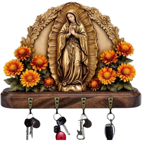 Wooden Virgin Mary Decor