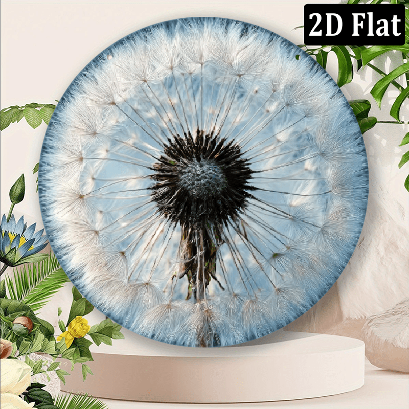 2D Flat, Wall Art Decorative Sign, Funny Dandelion Pattern Aluminum ...