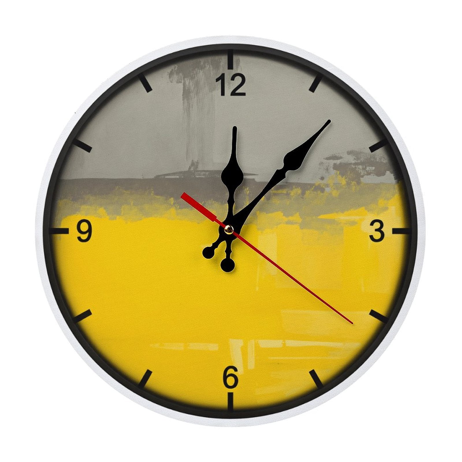 2D Flat Wall Clock Art Print, Silent Non Ticking Battery Operated ...