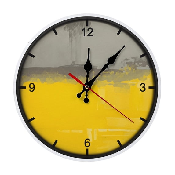 2D Flat Wall Clock Art Print, Silent Non Ticking Battery Operated ...
