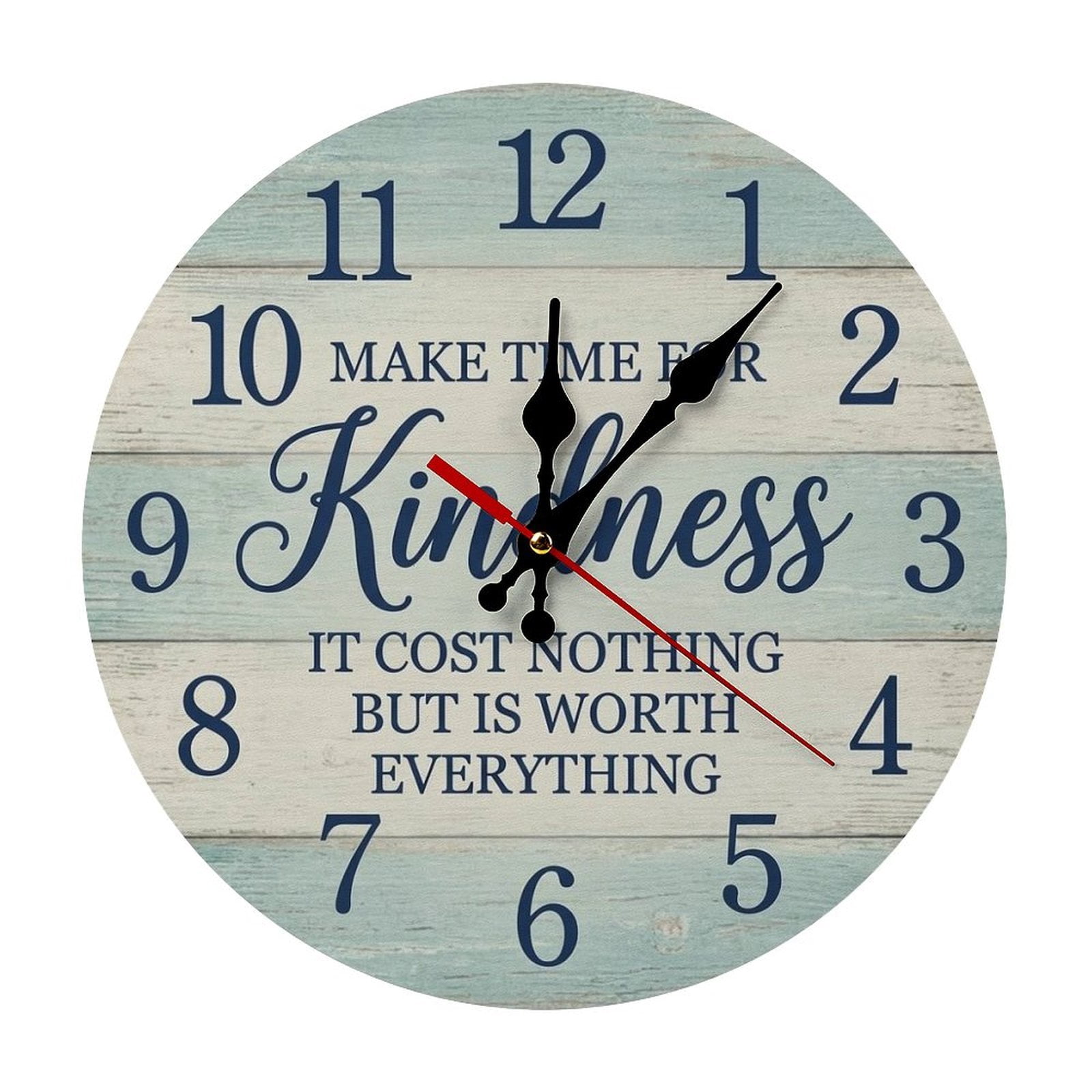 2D Flat Wall Clock Art Print, Silent Non Ticking Battery Operated ...