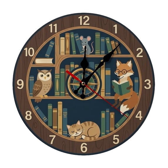 2D Flat Wall Clock Art Print, Silent Non Ticking Battery Operated ...