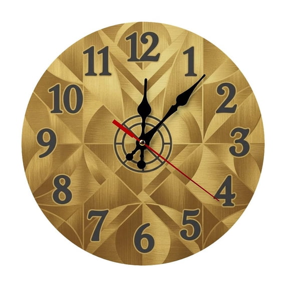 2D Flat Wall Clock Art Print, Silent Non Ticking Battery Operated ...