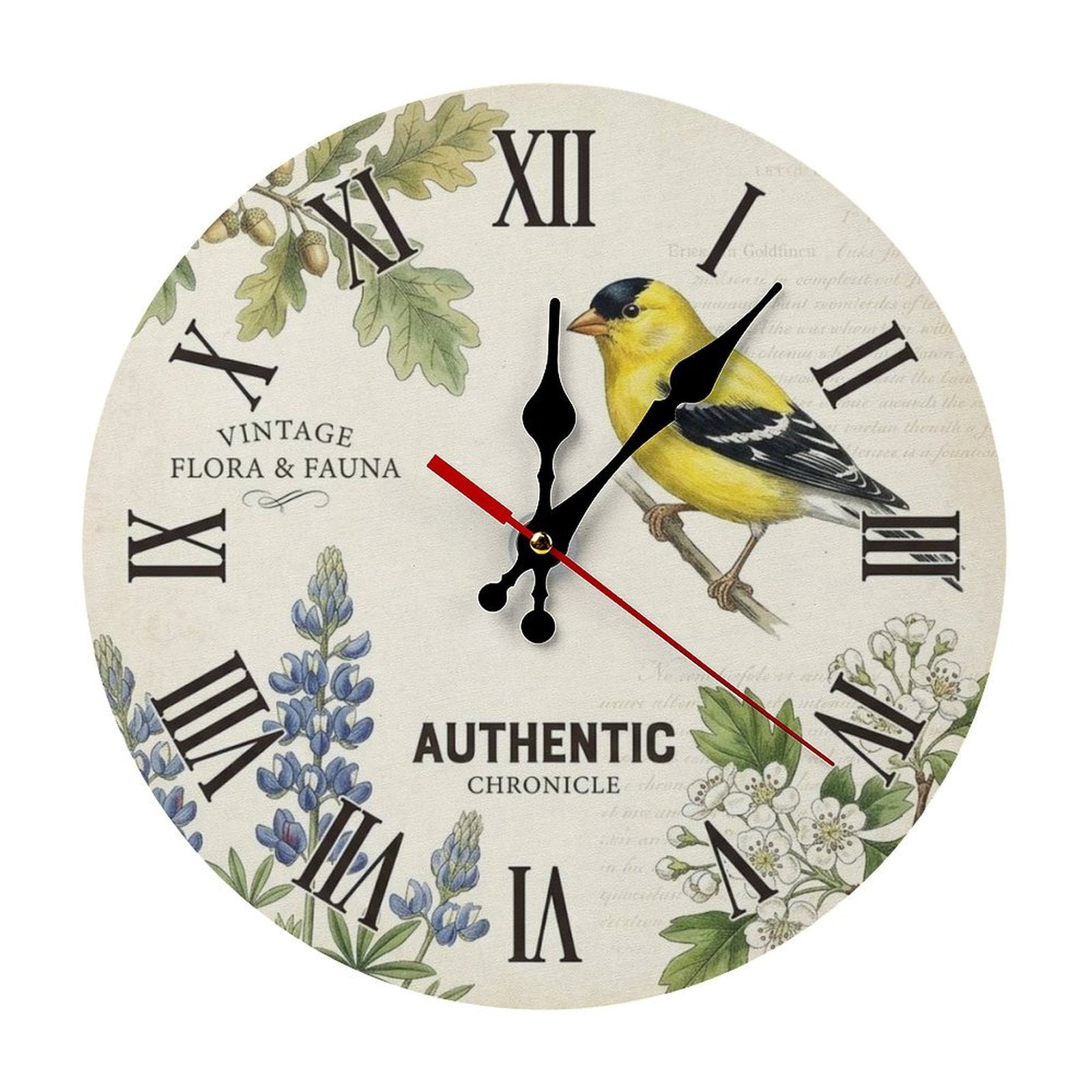 2D Flat Wall Clock Art Print, Silent Non Ticking Battery Operated,I2i ...