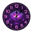 2D Flat Wall Clock Art Print, Silent Non Ticking Battery Operated,Neon ...