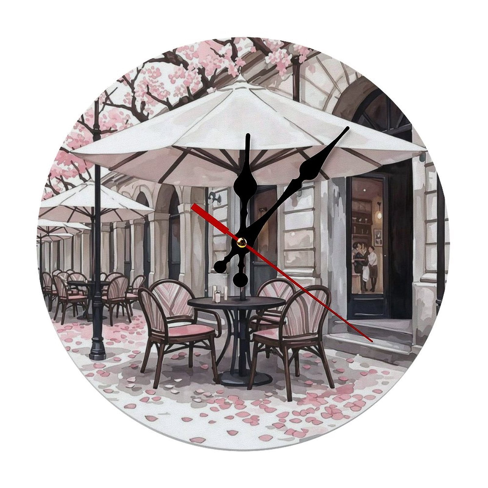2D Flat Wall Clock Art Print, Silent Non Ticking Battery Operated ...