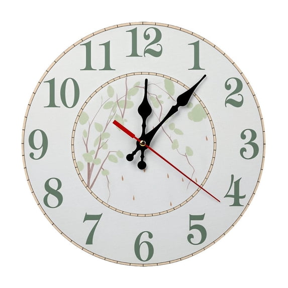 2D Flat Wall Clock Art Print, Silent Non Ticking Battery Operated ...