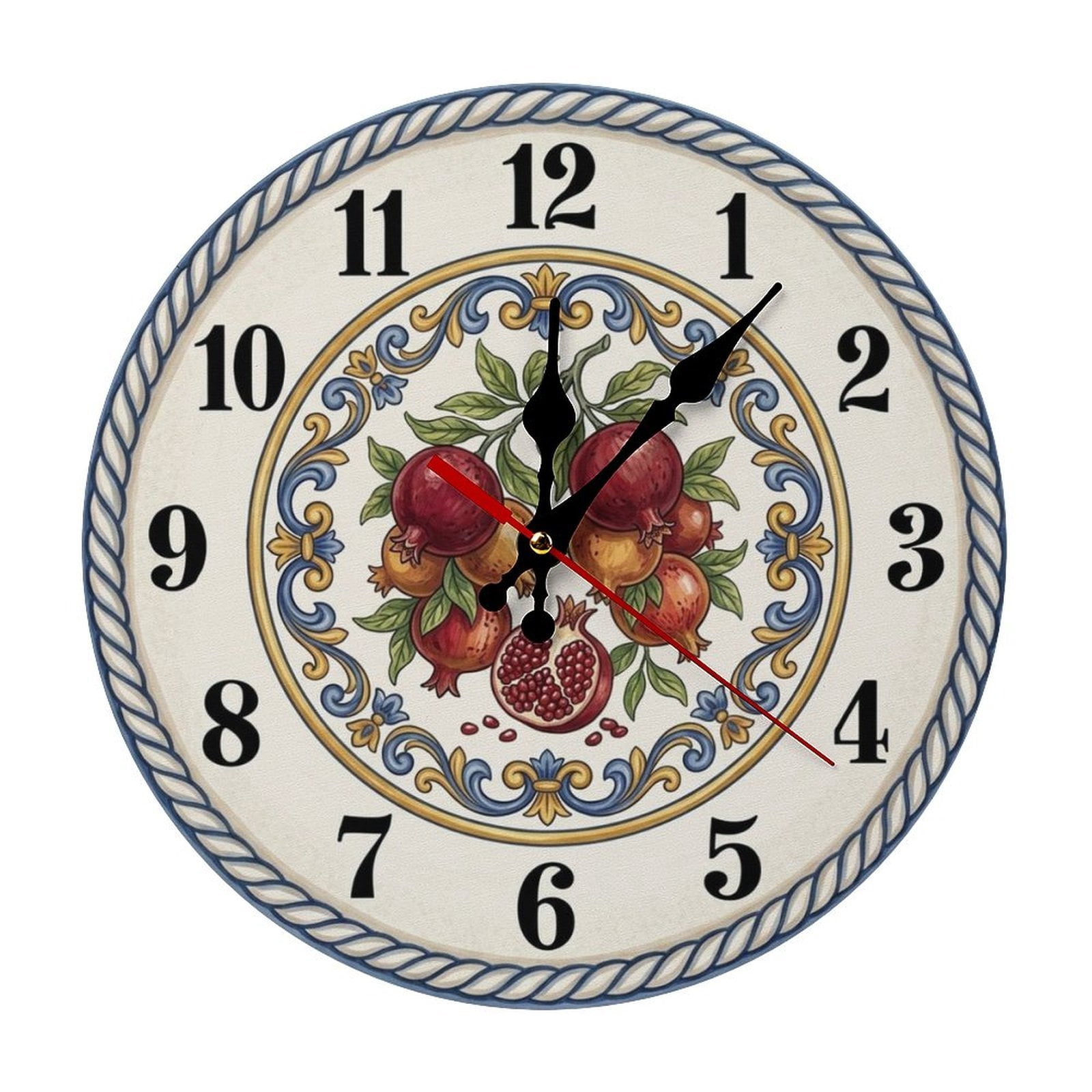 2D Flat Wall Clock Art Print, Silent Non Ticking Battery Operated ...