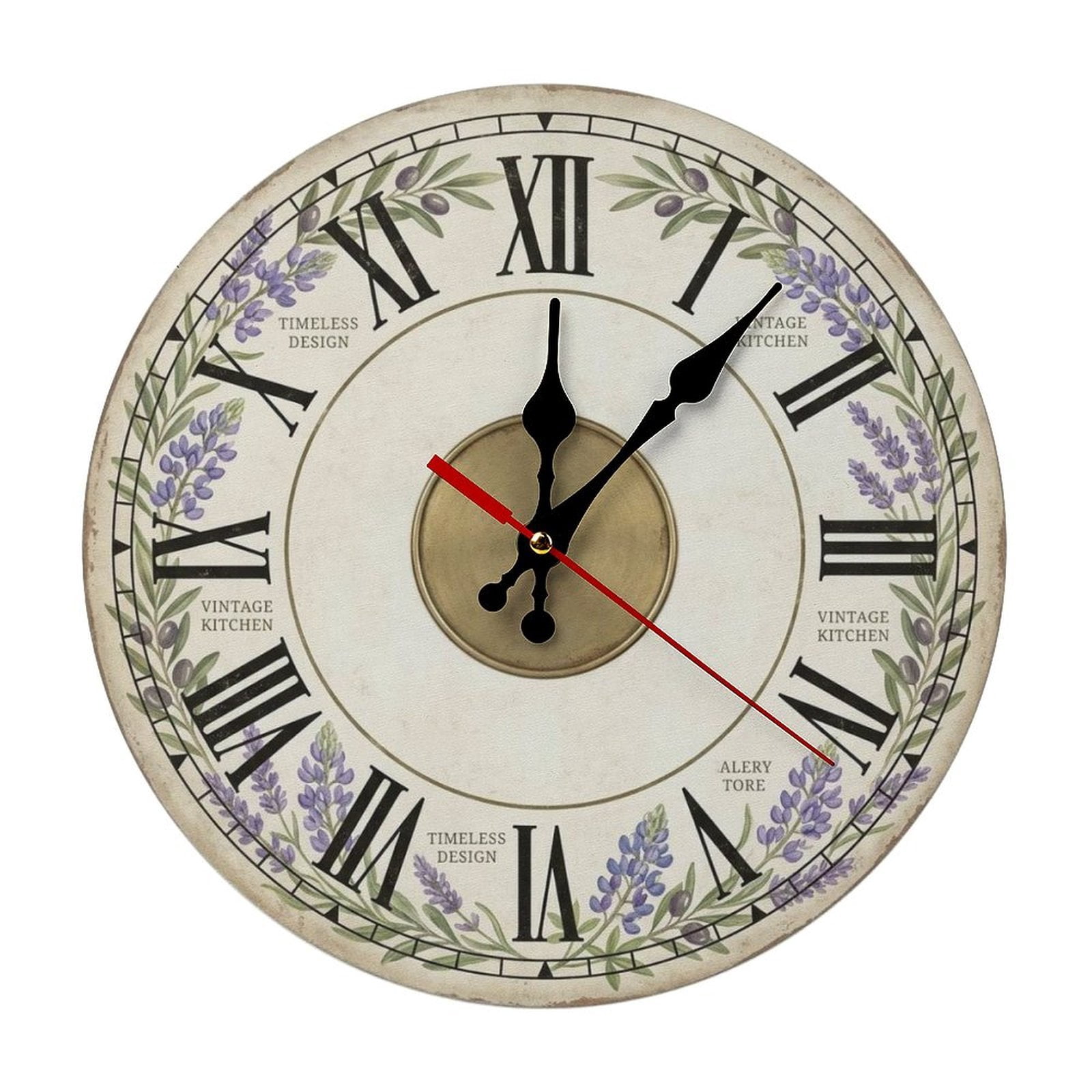 2D Flat Wall Clock Art Print, Silent Non Ticking Battery Operated ...