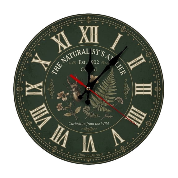 2D Flat Wall Clock Art Print, Silent Non Ticking Battery Operated ...