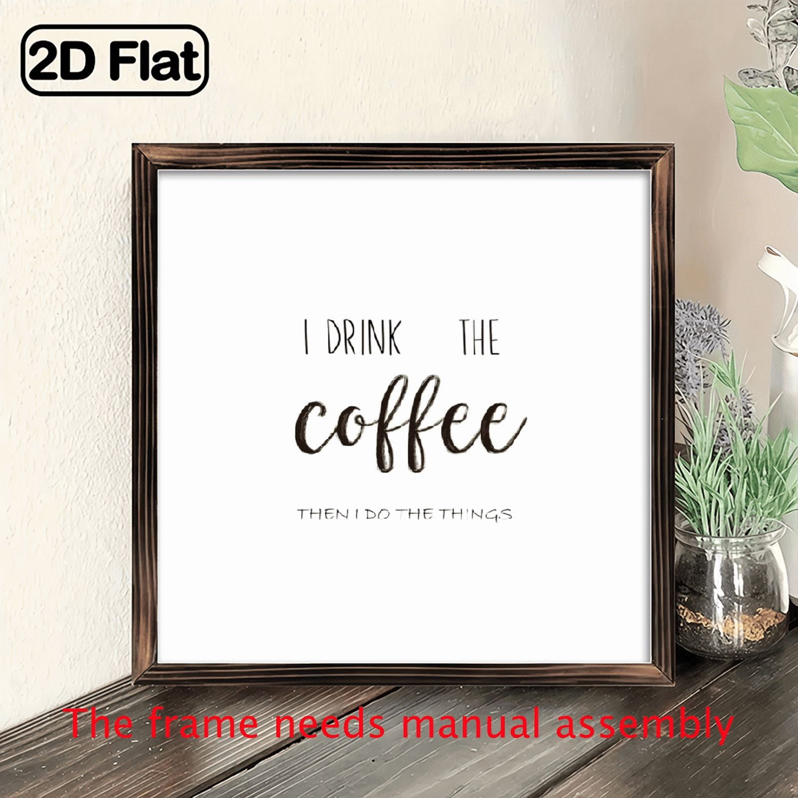 2D Flat, Wall Pediments 8x8inch Wooden Wall Art Sign Rustic Farmhouse ...