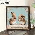 2D Flat, A Wooden Farmhouse Sign Featuring _Rabbits Drinking Tea ...