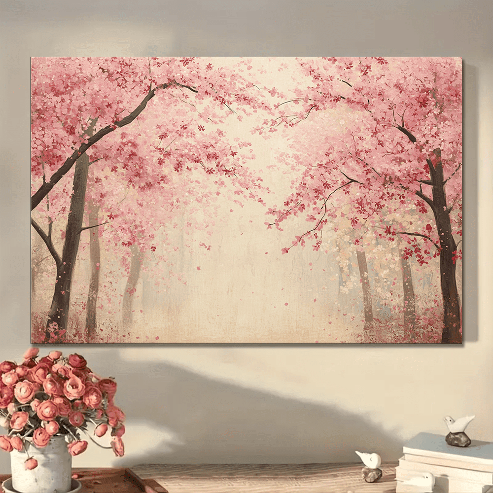 2D Flat, Wooden Frame Painting; Pink Forest Pattern; Suitable for ...