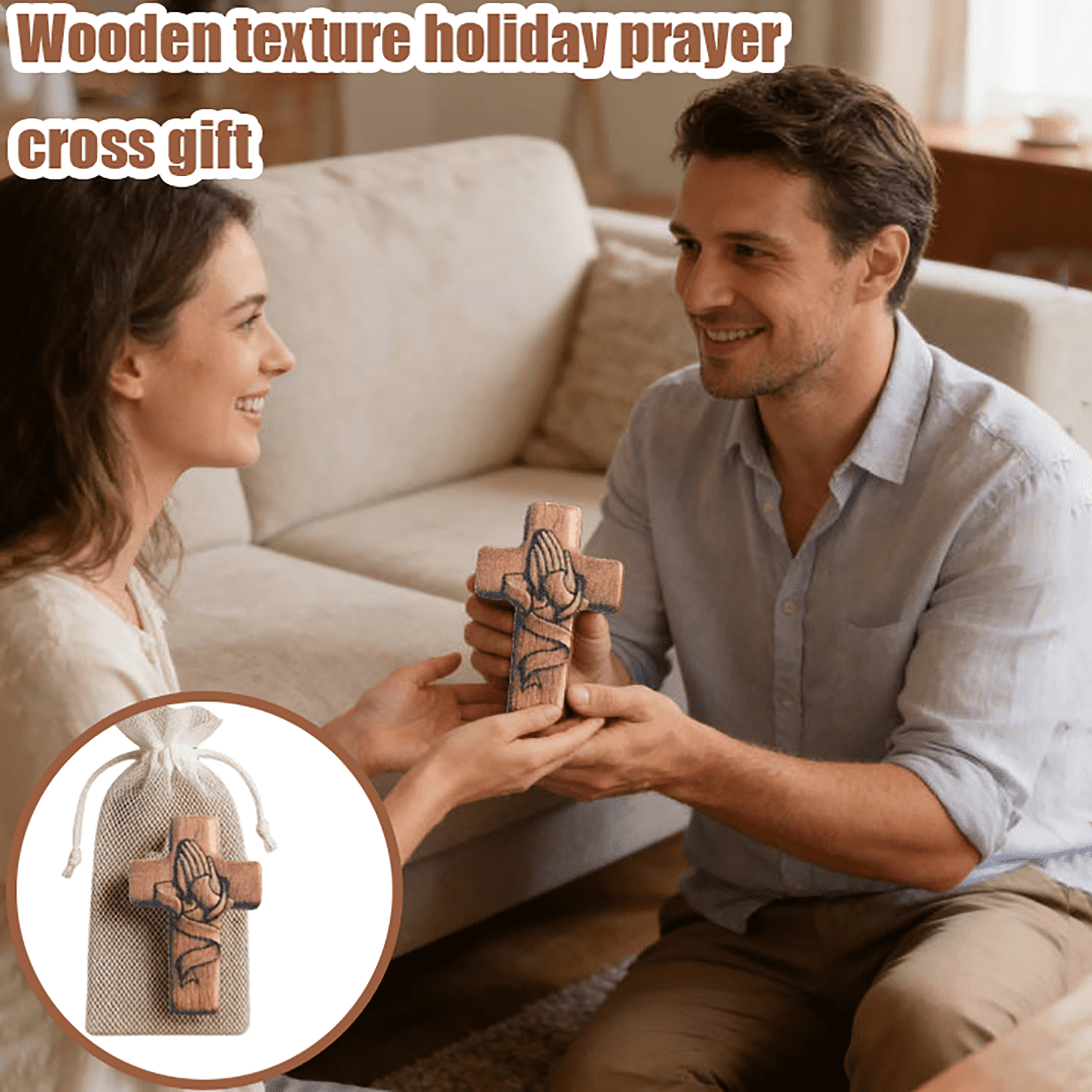 2D Flat Wooden Pocket Cross Ornament, Inspiring Spiritual Companion ...