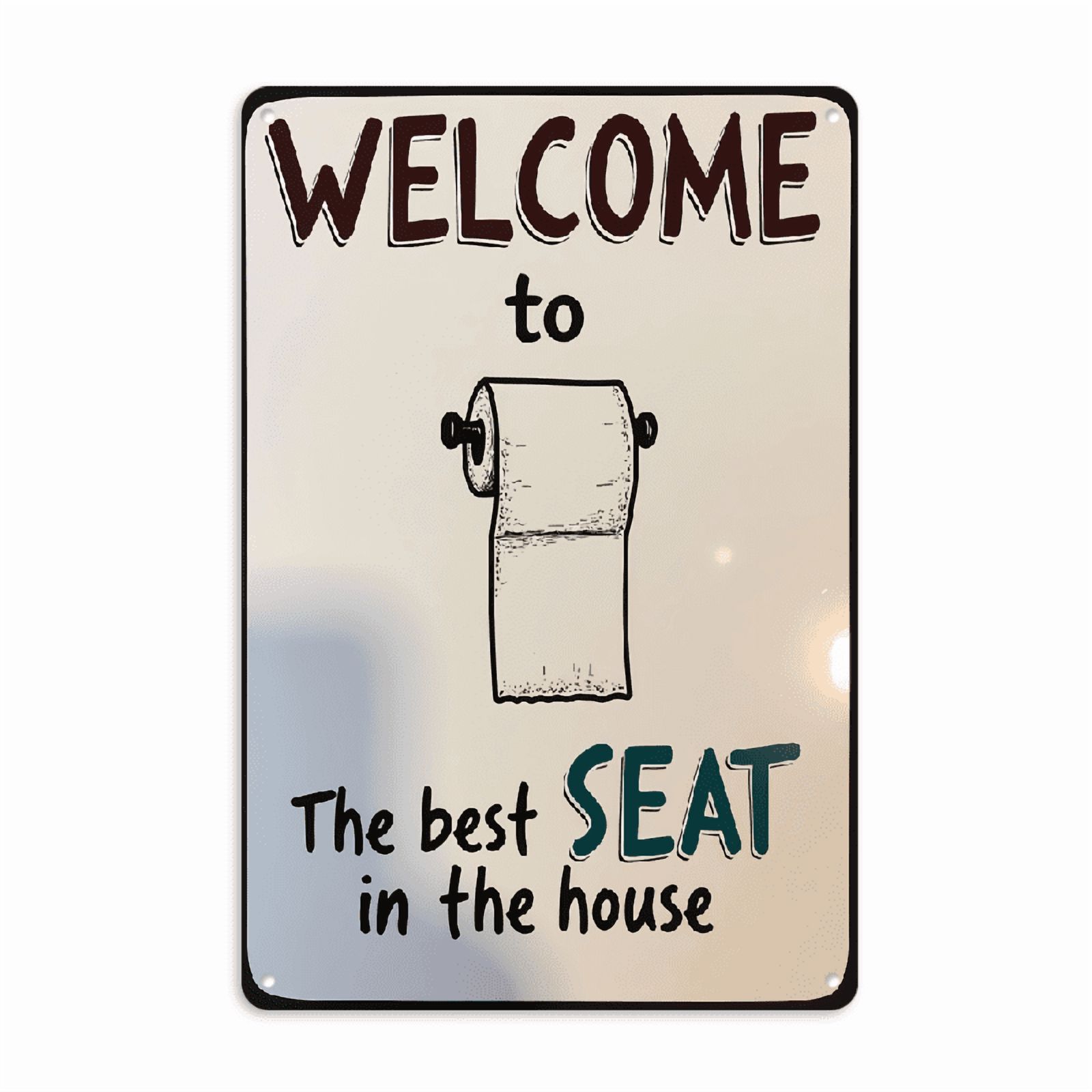 2D Flat, YNLLOOFA 1pc Vintage Iron Welcome Sign _The Best Seat in the ...