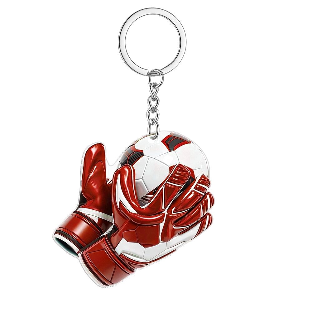 2D Football Goal Keychain Soccer Goalkeeper Glove Backpack Pendant ...