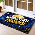 2D Gangsta's Paradise Flannel Rug, City Nightscape with Moon & Stars ...