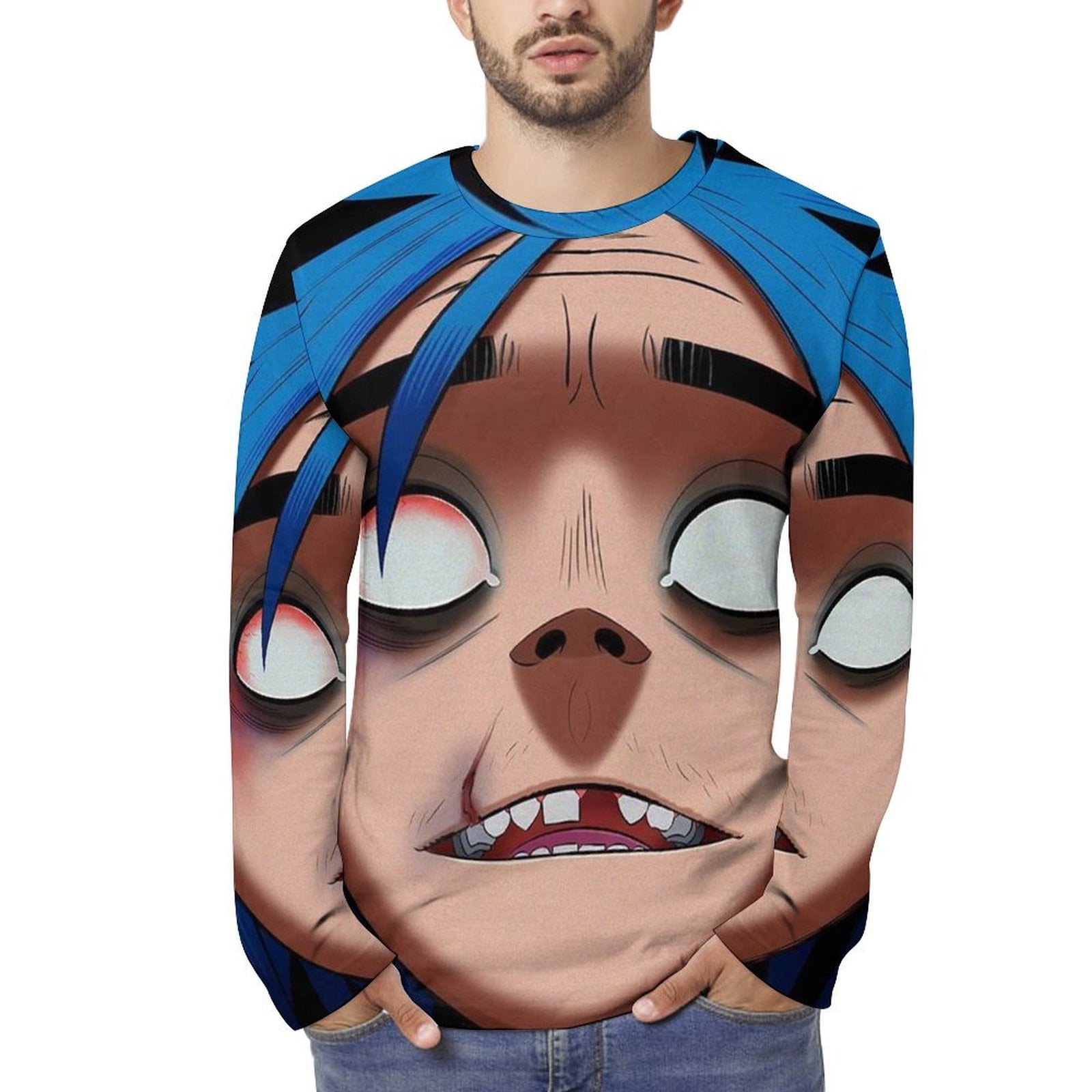 2D Gorillaz Men's Long Sleeve T Shirt 3D Printed Fashion Tee Shirts Top ...