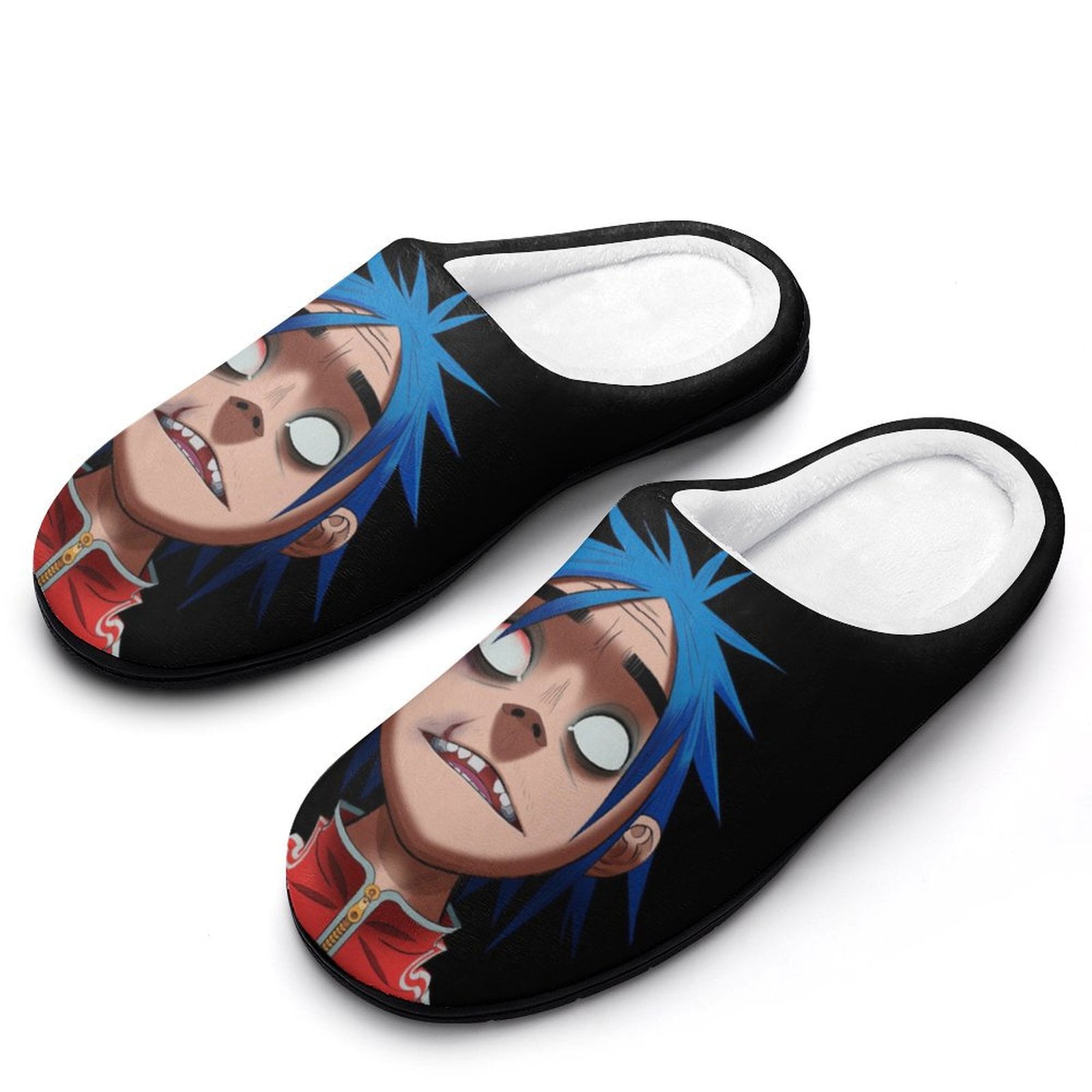 2D Gorillaz Women's Fuzzy Slippers Lightweight Anti-slip Rubber Sole ...