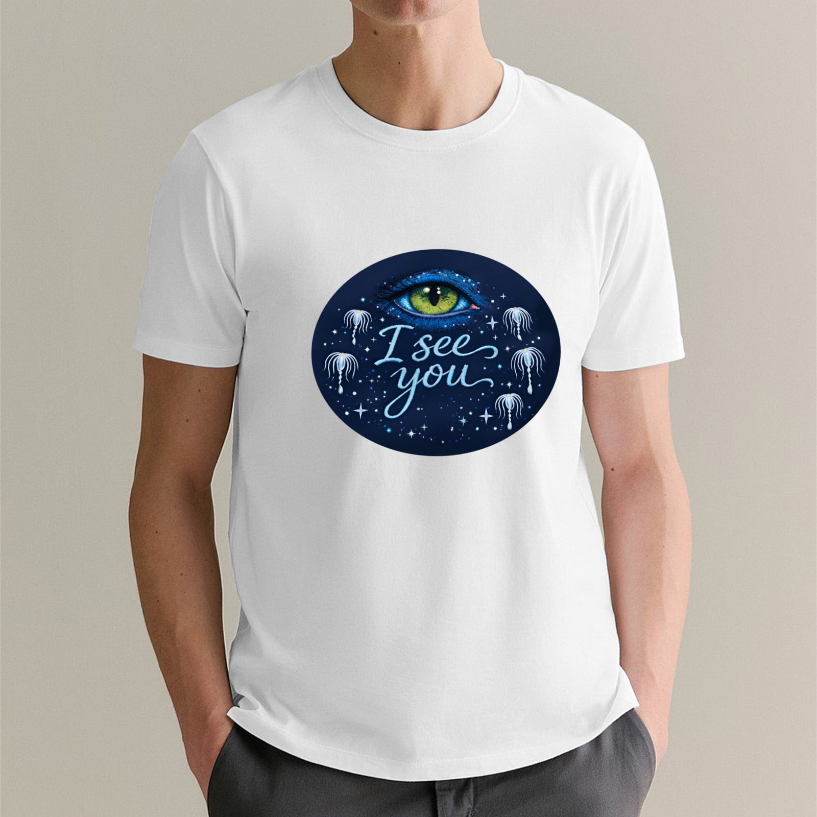 2D Graphics T-shirt "I see you" Unisex Adult White T-shirt for Movie ...