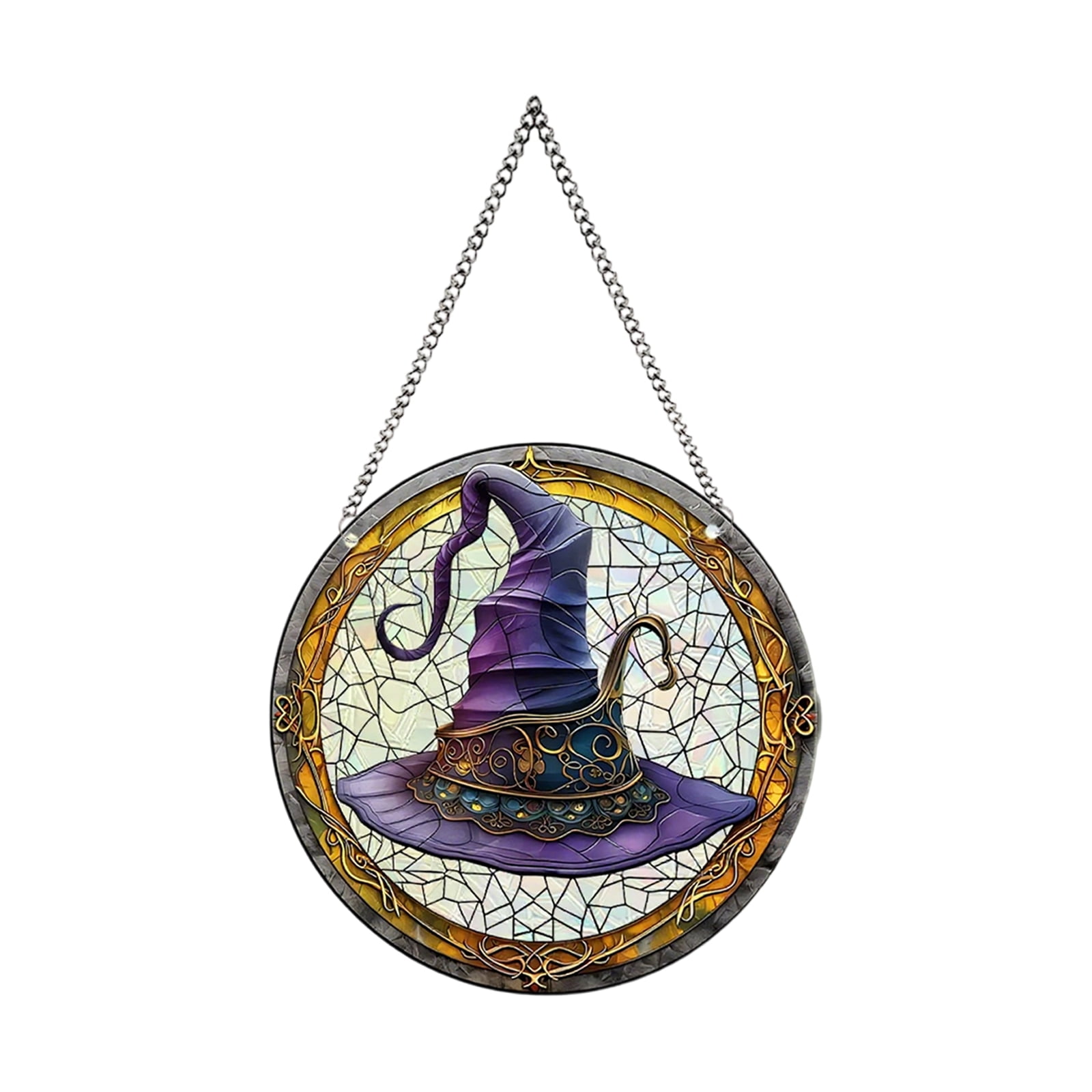 2D Halloween New Cat Witch Window Sunlight Catcher Acrylic Colorful ...