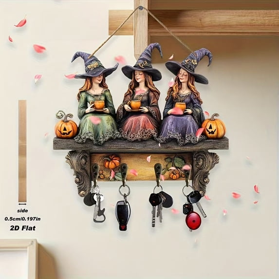 2D Halloween Outdoor Courtyard Scene Flat Decoration Ornament Key ...