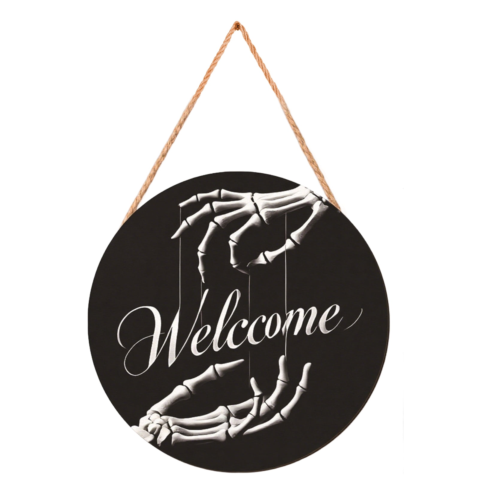 2D Halloween Skeleton Door Sign, Thrilling 3D Skeleton Hand Design with ...