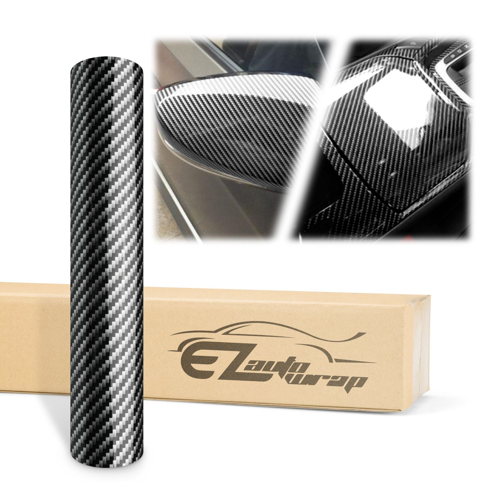 2D High Gloss Carbon Fiber Black Car Auto Motorcycle Vehicle Automotive ...