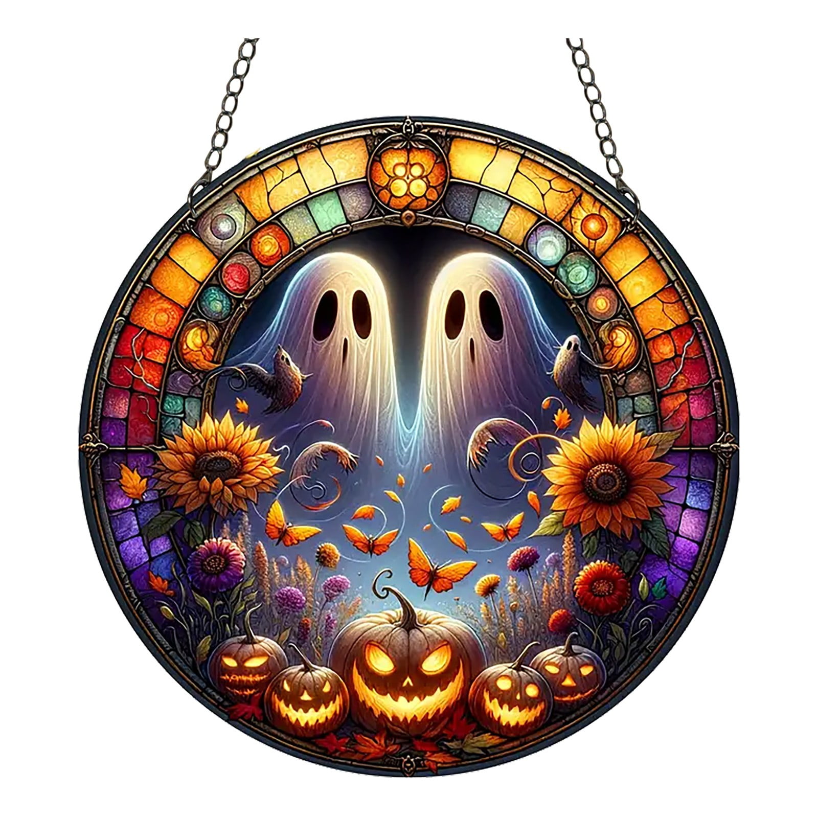 2D Holiday Pendants Halloween Acrylic Stained Glass Window Decorations ...