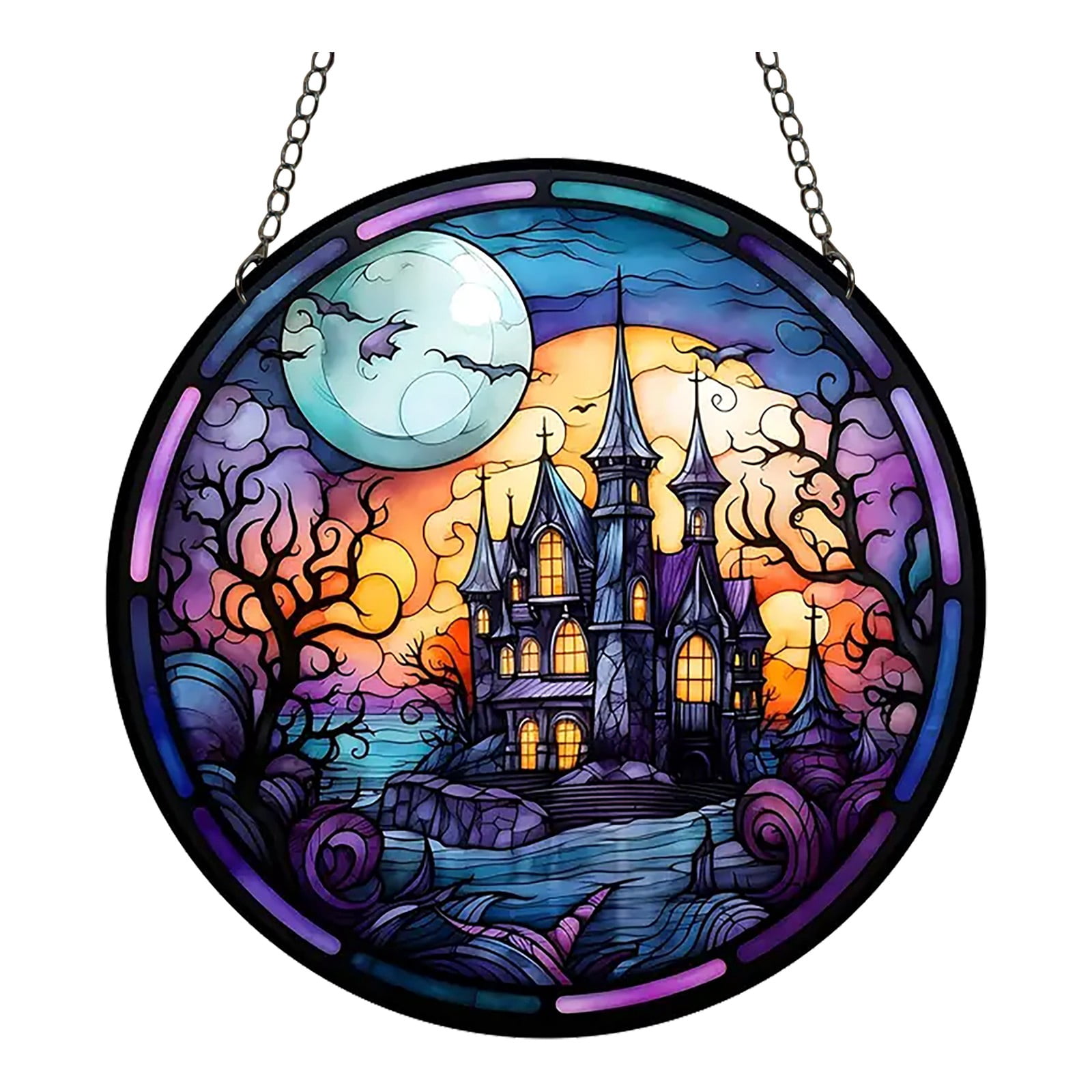 2D Holiday Pendants Halloween Acrylic Stained Glass Window Decorations ...