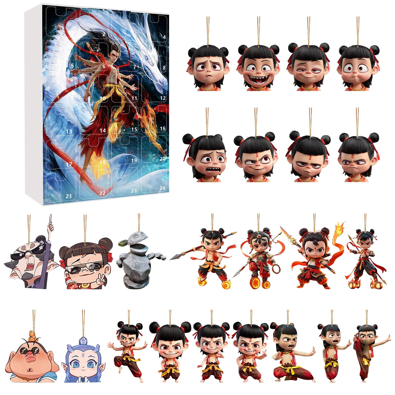 2D Home Ornaments Holiday Advent Calendar Tree Decorations Set ...