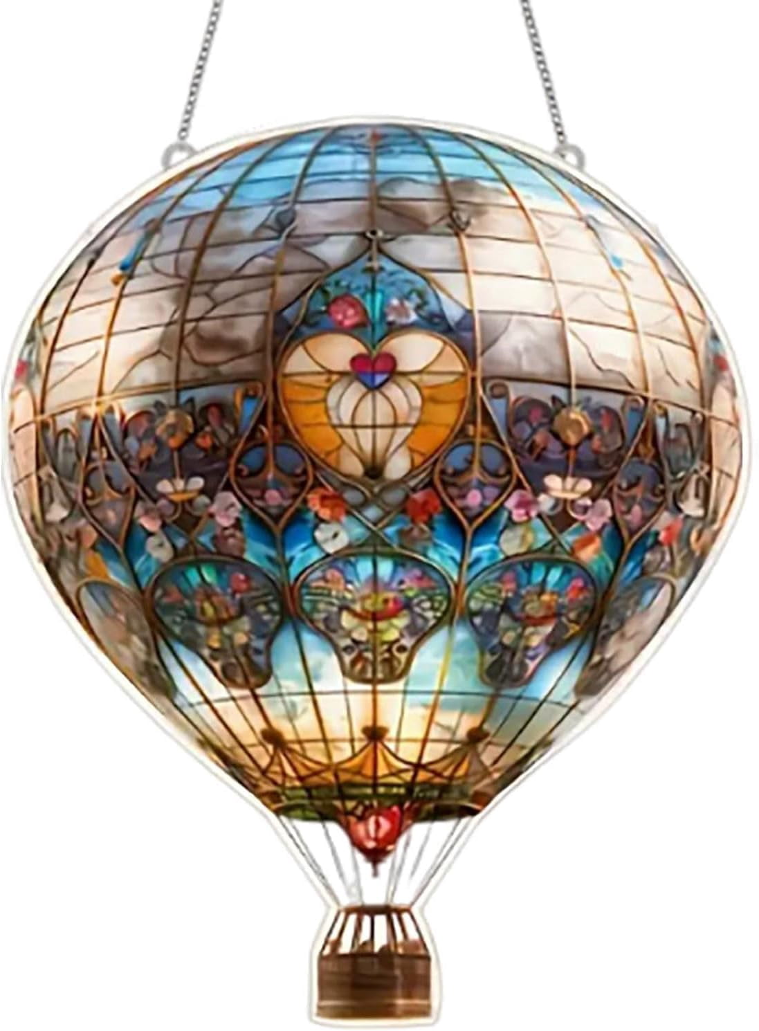2D Hot Air Balloon Solar Acrylic Lantern Waterproof Hanging Decor for ...