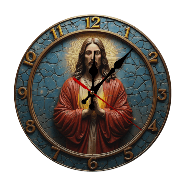 2D Jesus Circular Wall Clock, Equipped with Decorative Dial, Silent ...