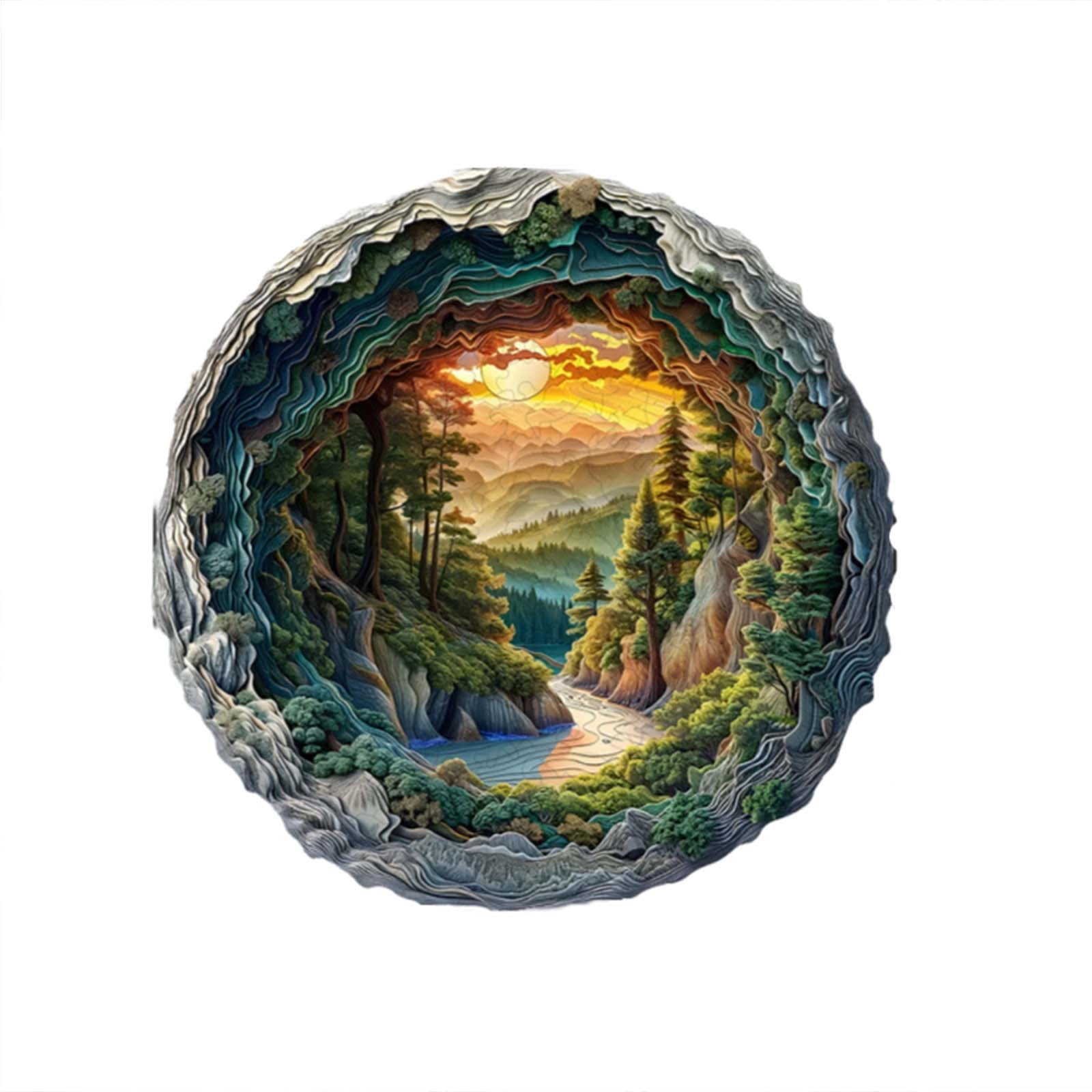 2D Layered Mountainforest Acrylic Puzzle - Stress Relief for Adults ...