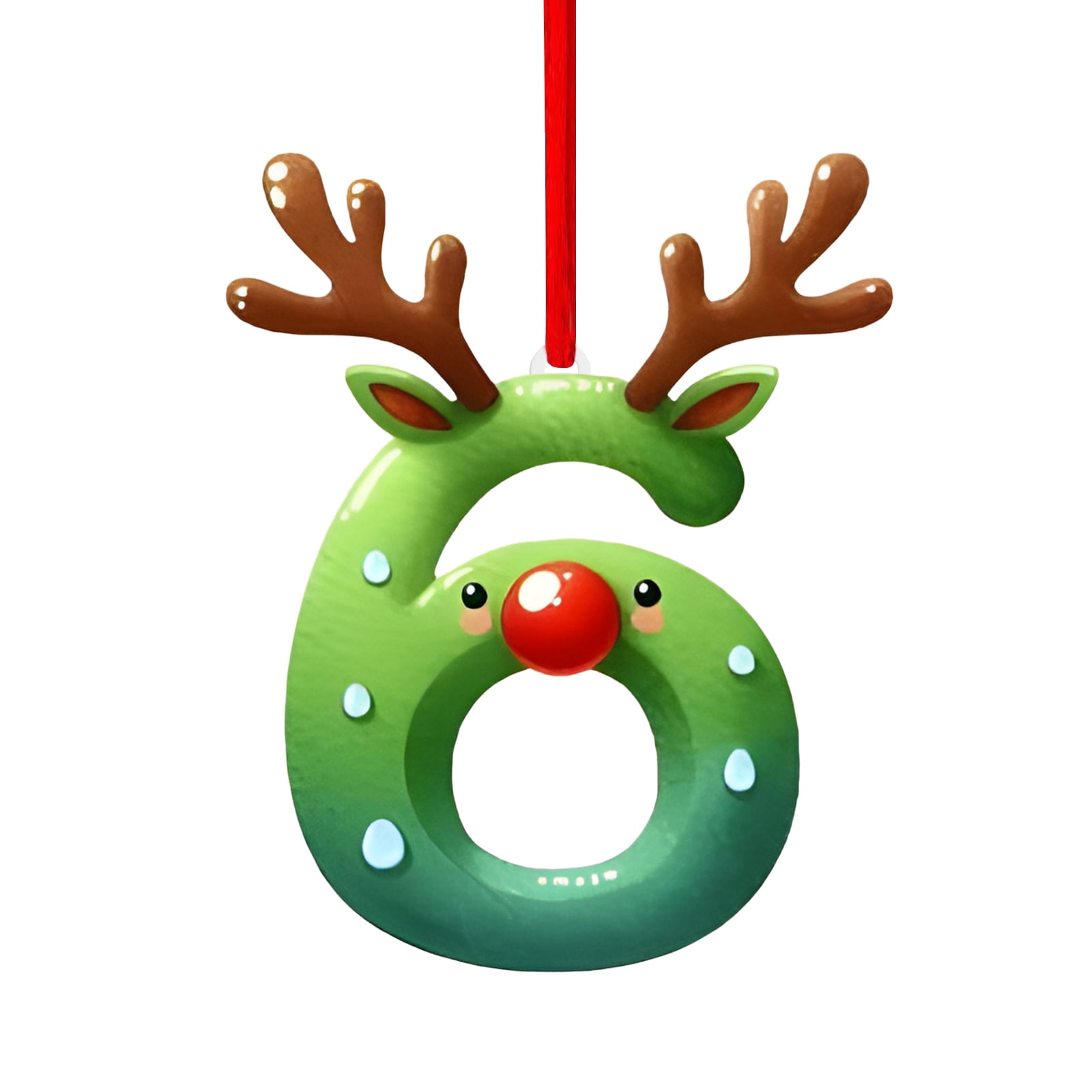 2D Number Christmas Ornaments, 10 Digit Set for Countdown Calendar ...